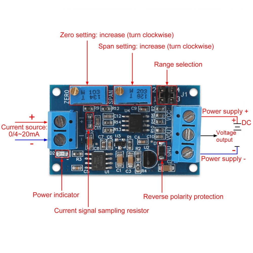 0-5V To 4-20MA Voltage-To-Current Module - iduino
