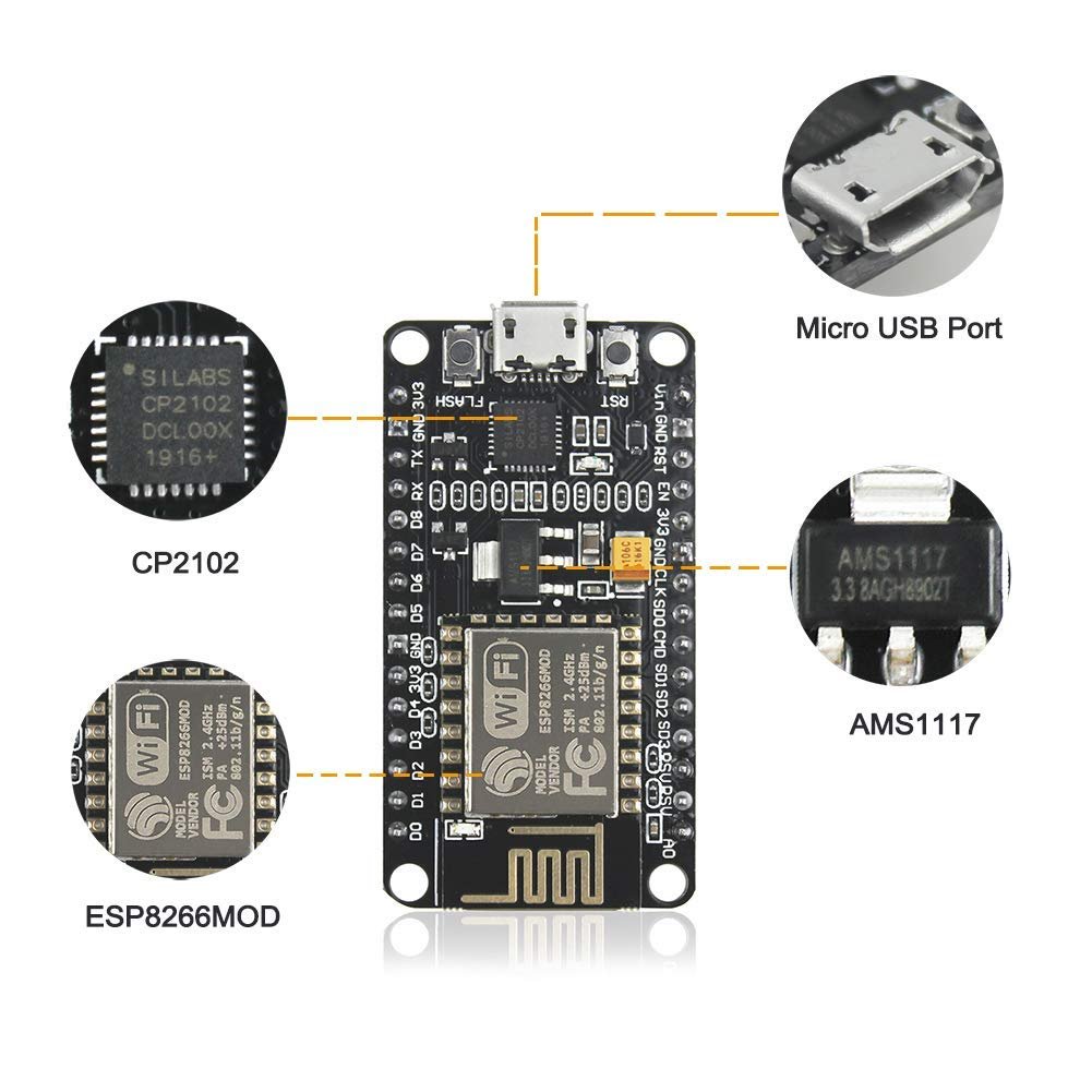 ESP8266 Module ESP-12E NodeMcu LUA WiFi Internet CP2102 ESP8266 Module ESP-12E NodeMcu LUA WiFi Internet CP2102