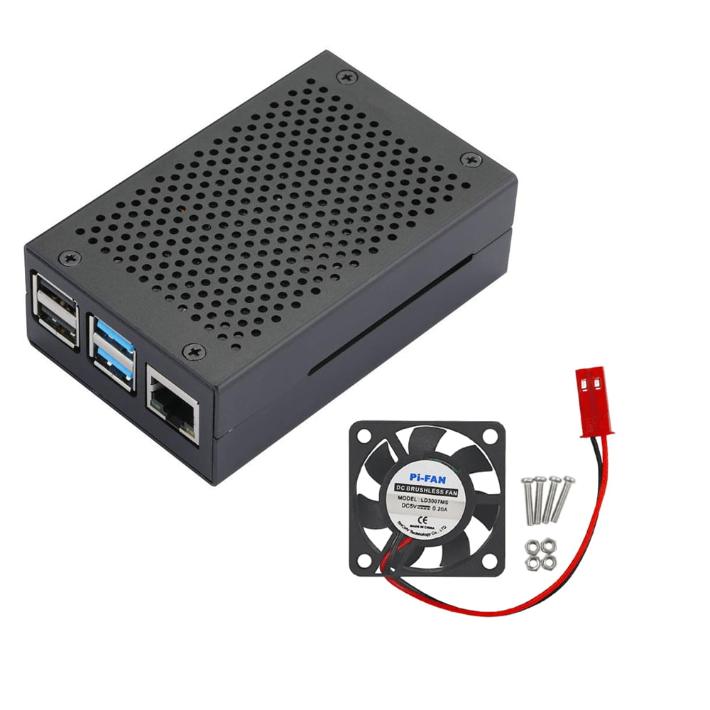 Aluminum Alloy Protective Case For Raspberry Pi 4 with fan