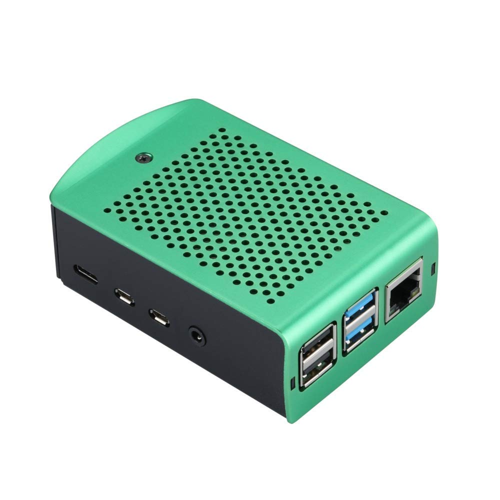 Aluminum Alloy Case For Raspberry Pi 4 Model B - Green