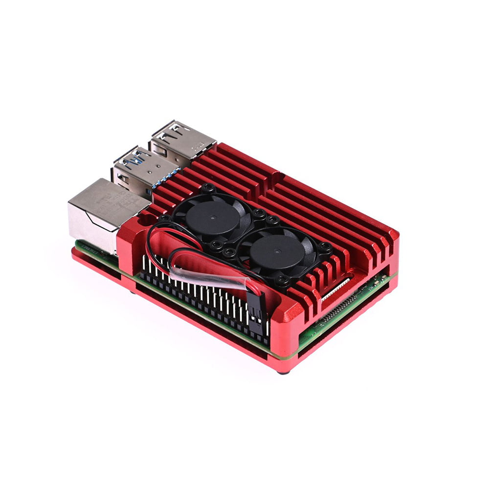 Metal Aluminium Raspberry Case Pi 4 Cooling Heatsink-RED