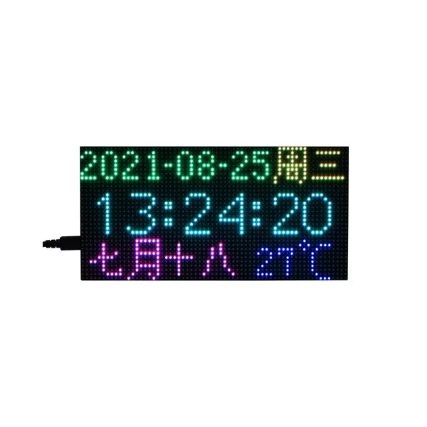 RGB Full-Color Multi-Features Digital Clock For Pico,64×32