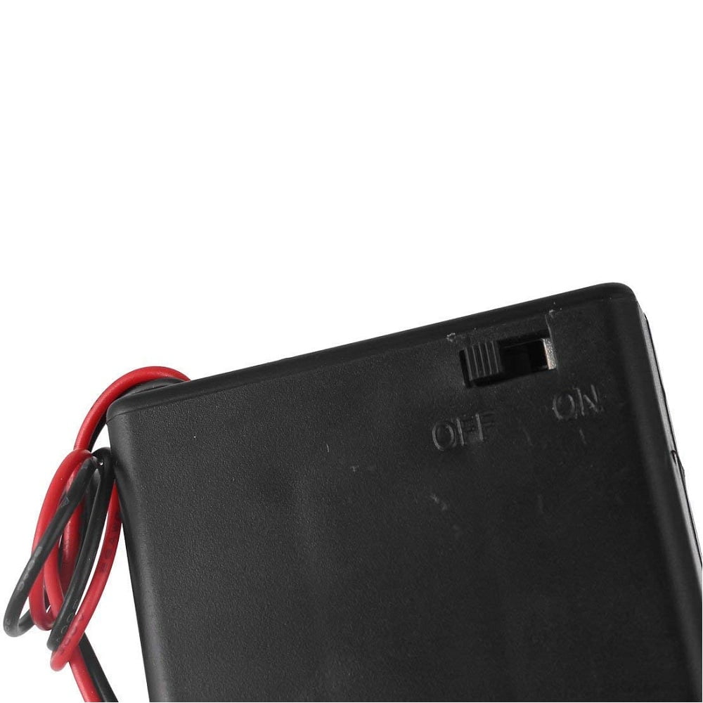 4 x AA Battery Holder Black Plastic Storage Box Case Holder For Battery ...