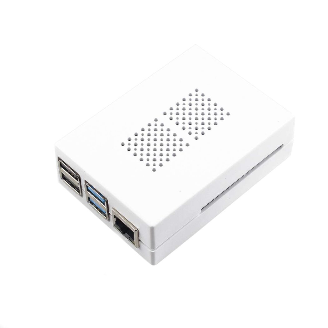 Raspberry Pi 4 ABS Case Firm Dust Resistance, Dual Fan White