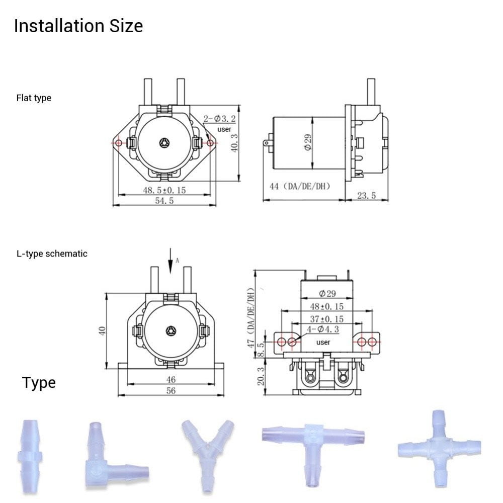 DC 12V Mini Peristaltic Dosing Water Pump DC 12V-24V Peristaltic Pump ...